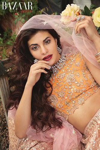 Actress Jacqueline Fernandez wearing Anushree Reddy for Harper's Bazaar ...