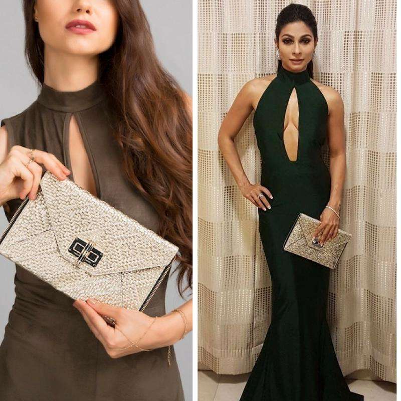 Stunning Tanishaa Mukerji Parul J Maurya gown and Ziniosa Clutch at ...